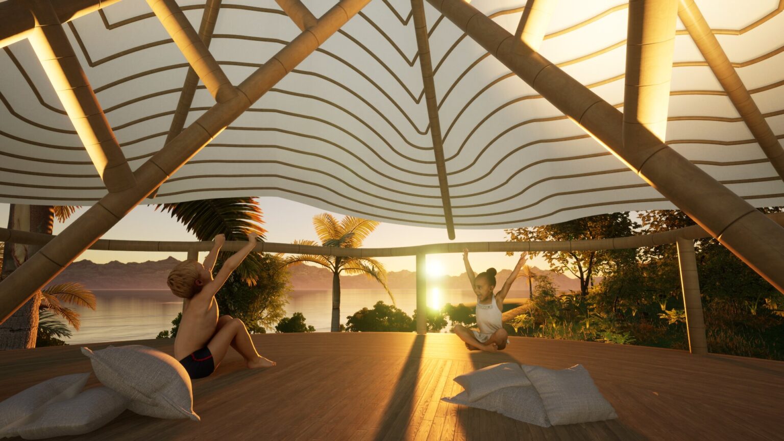 A Bamboo Community Center Inspired by Cacao Pods - Bamboo U